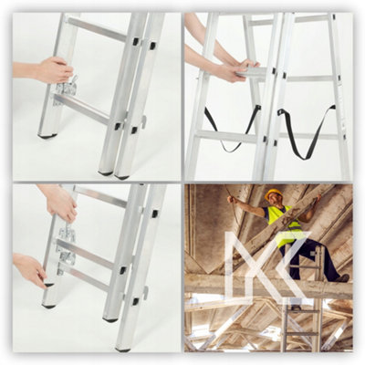 KADAX Multi-Purpose Aluminium Ladder, Multi-Purpose Ladder, Stepladder ...