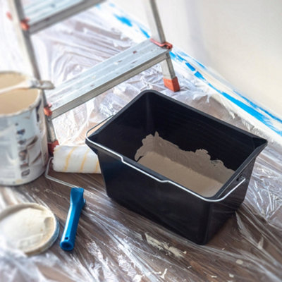 KADAX Paint Bucket, Plastic Paint Scuttle, Metal Handle Rectangular ...