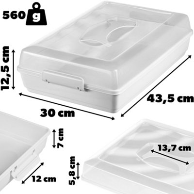 KADAX Plastic Cake Carrier, Transparent Container with Airtight Lid ...