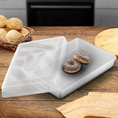 KADAX Plastic Cake Carrier, Transparent Container with Airtight Lid ...