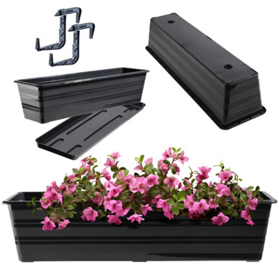KADAX Plastic Flower Box, Balcony Pot, Weather-Resistant Plant Box ...