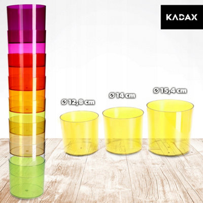 KADAX Plastic Flower Pot, 13 Colours, Shiny Cylindrical Pot, Herb Pot ...