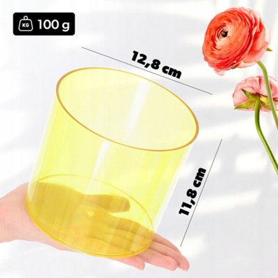 KADAX Plastic Flower Pot, 13 Colours, Shiny Cylindrical Pot, Herb Pot ...