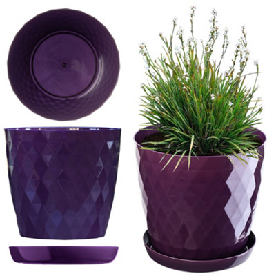 KADAX Plastic Flower Pot, Durable Plant Pot with Saucer for Houseplants ...