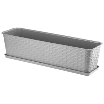 KADAX Rattan-like Planter, Plastic Long Box with Drainage Holes and ...
