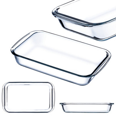 KADAX RECTANGULAR DISH MADE OF HEAT RESISTANT GLASS, DISHWASHER SAFE ...