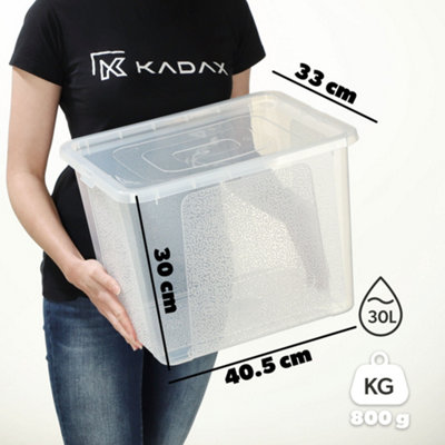 KADAX Rectangular Storage Box with Lid, Storage Container, Stacking Container, Plastic Box Space ...