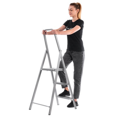 KADAX Single Sided Steel Ladder with Non-Slip Feet, Step Ladder, Ladder ...