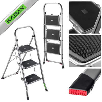 KADAX Small aluminium ladder, safety ladder made of aluminium ...