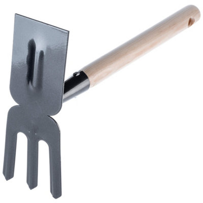 KADAX Small Metal Hoe with Short Handle, Double Hoe, Heavy Duty Combi ...