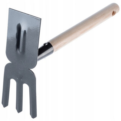KADAX Small Metal Hoe with Short Handle, Double Hoe, Heavy Duty Combi ...