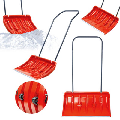 KADAX Snow shovel with aluminium profile edge, wide snow shovel with ...