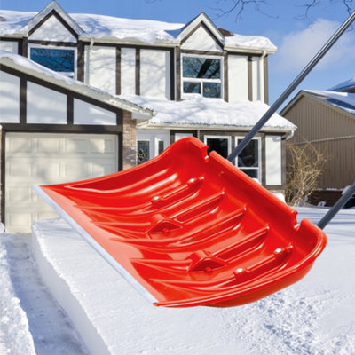 KADAX Snow shovel with aluminium profile edge, wide snow shovel with ...