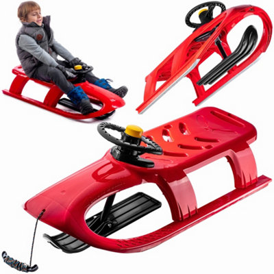KADAX Snow Sledge, Plastic Sledge with Steering Wheel and Horn for ...