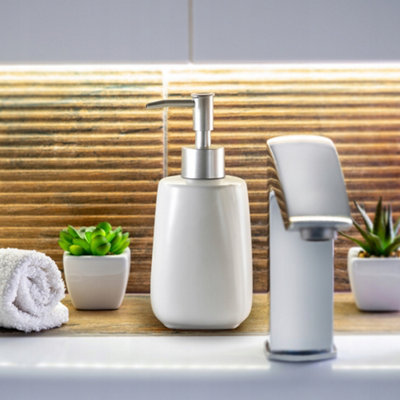 KADAX Soap Dispenser 400 ml, Ceramic Hand Soap Container with Plastic ...