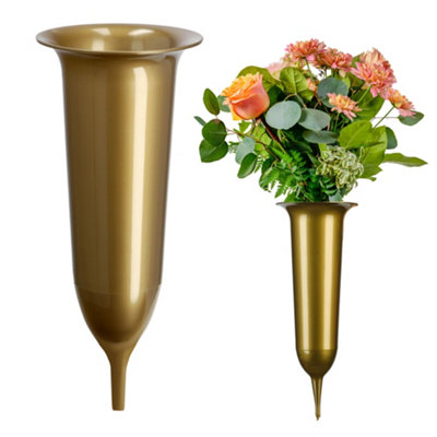 KADAX Spiked Grave Vase, Plastic Memorial Vase, Weatherproof Grave ...