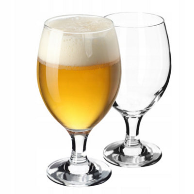 KADAX Stemmed Glasses 400 ml, Transparent Pint Glasses for Ales, Lagers ...