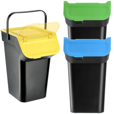 KADAX Waste Separation System Set, Waste Bin with Airtight Hinged Lid ...