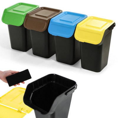 KADAX Waste Separation System Set, Waste Bin with Airtight Hinged Lid ...