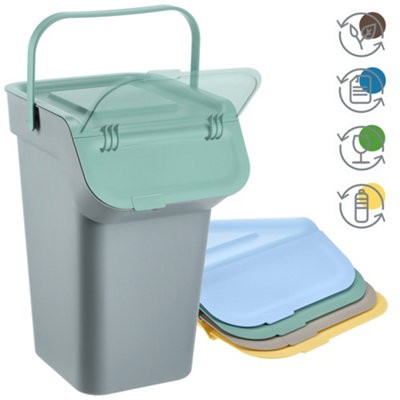 KADAX Waste Separation System Set, Waste Bin with Airtight Hinged Lid ...