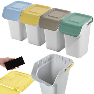 KADAX Waste Separation System Set, Waste Bin with Airtight Hinged Lid ...