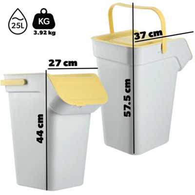 KADAX Waste Separation System Set, Waste Bin with Airtight Hinged Lid ...