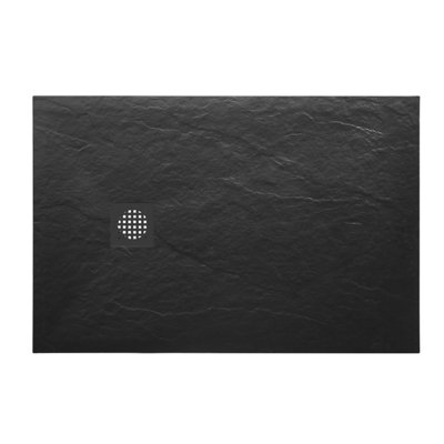 KAI BATHROOMS MATT BLACK SLATE BMC RECTANGLE SHOWER TRAY INC MATCHING ...