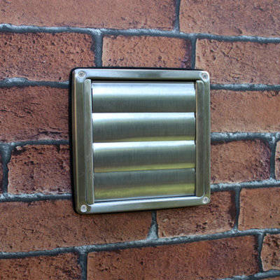 Kair 150mm Wall Outlet - Gravity Grille Stainless Steel Ducting Vent