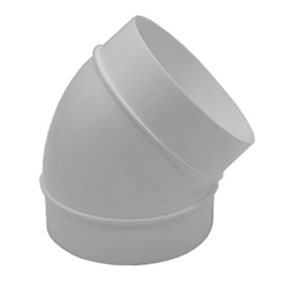 Kair 45 Degree Elbow Bend 100mm - 4 inch Round Plastic Ducting Joint to ...