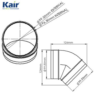 Kair 45 Degree Elbow Bend 100mm - 4 inch Round Plastic Ducting Joint to ...