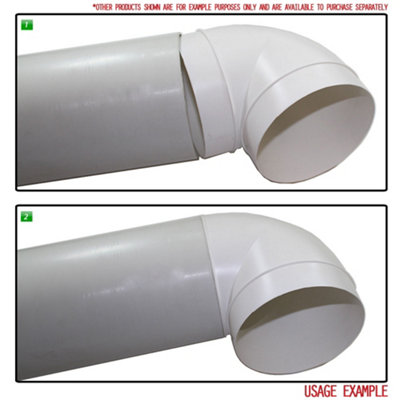 Kair 90 Degree Elbow Bend 125mm - 5 inch Round Plastic Ducting Joint to ...