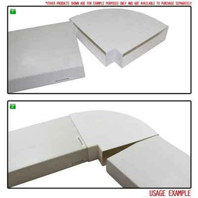 Kair 90 Degree Horizontal Elbow Bend 204mm x 60mm - 8 x 2 inch Rectangular Plastic Ducting Adaptor