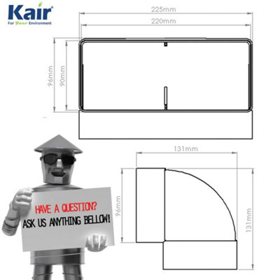 KAIR 90 DEGREE VERTICAL ELBOW BEND 220MM X 90MM - 9 X 4 INCH ...