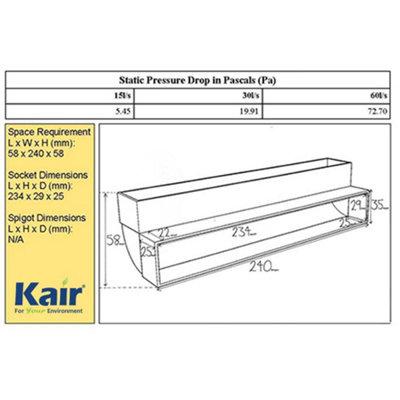 Kair 90 Degree Vertical Elbow Bend 234mm x 29mm - 9 x 1 inch ...