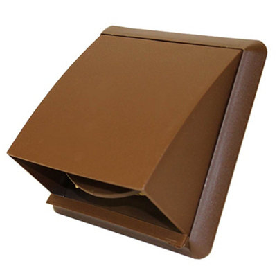 Kair Brown Cowled Outlet Grille 155mm External Dim Wall Vent With ...