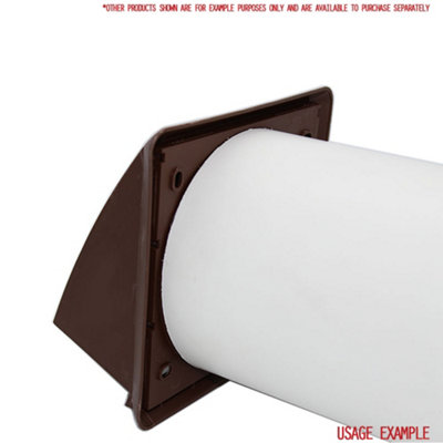 Kair Brown Cowled Outlet Grille 155mm External Dimension Wall Vent With ...