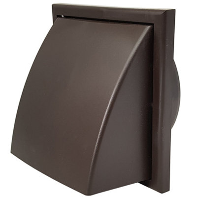 Kair Brown Cowled Outlet Grille 183mm External Dimension Wall Vent With ...