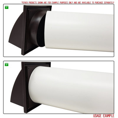 Kair Brown Cowled Outlet Grille 183mm External Dimension Wall Vent With ...