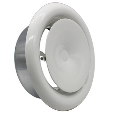 Kair Ceiling Supply Valve 125mm - 5 inch White Coated Metal Vent