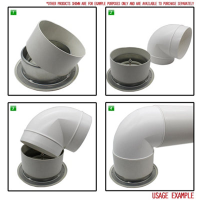 Kair Ceiling Supply Valve 200mm - 8 inch White Coated Metal Vent