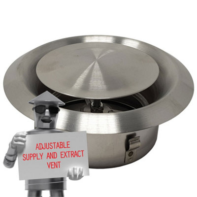 Kair Ceiling Valve 100mm - 4 inch Stainless Steel Adjustable Supply and ...