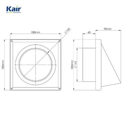 Kair Cowled External Vent 150mm - 6 inch Rear Spigot Stainless Steel ...