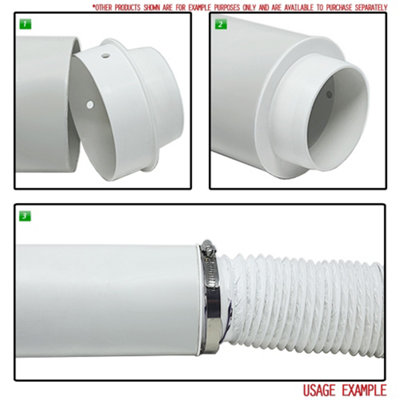 Kair Ducting Reducer 100mm to 80mm Duct Pipe Reduction Connector for ...