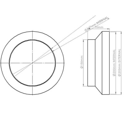 KAIR DUCTING REDUCER 200MM TO 150MM - 8 TO 6 INCH DUCT PIPE REDUCTION ...