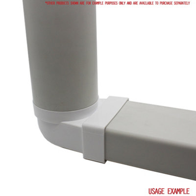 Kair Elbow Bend Adaptor 110mm x 54mm to 100mm - 4 inch Rectangular to Round 90 Degree Bend ...