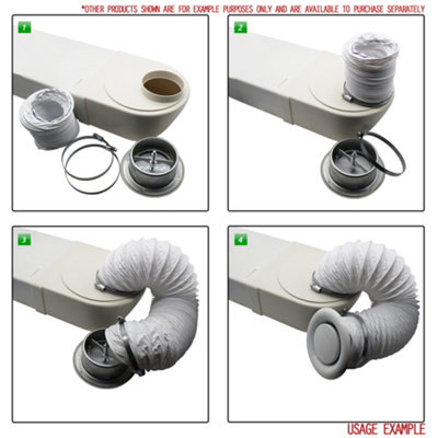Kair Elbow Bend Adaptor 220mm x 90mm to 100mm - 4 inch Rectangular to ...