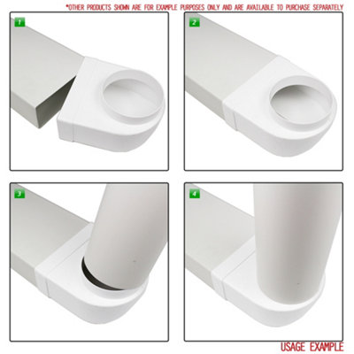 Kair Elbow Bend Adaptor 220mm x 90mm to 150mm - 6 inch Rectangular to ...