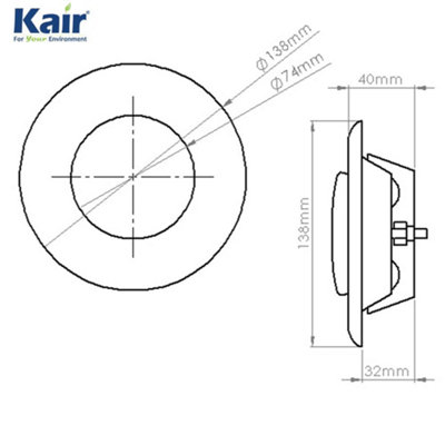 Kair Fire Rated Ceiling Extract Valve 100mm - 4 inch White Coated Metal ...