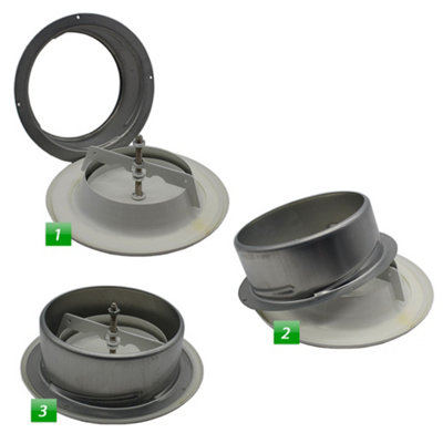 Kair Fire Rated Ceiling Extract Valve 100mm - 4 inch White Coated Metal ...