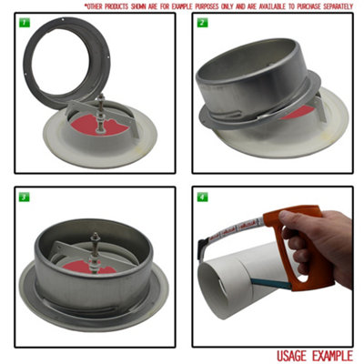 Kair Fire Rated Ceiling Extract Valve 200mm - 8 inch White Coated Metal ...